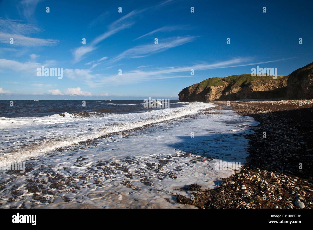 High Tide Blackhall Rocks, Blackhall Colliery, County Durham Stock ...