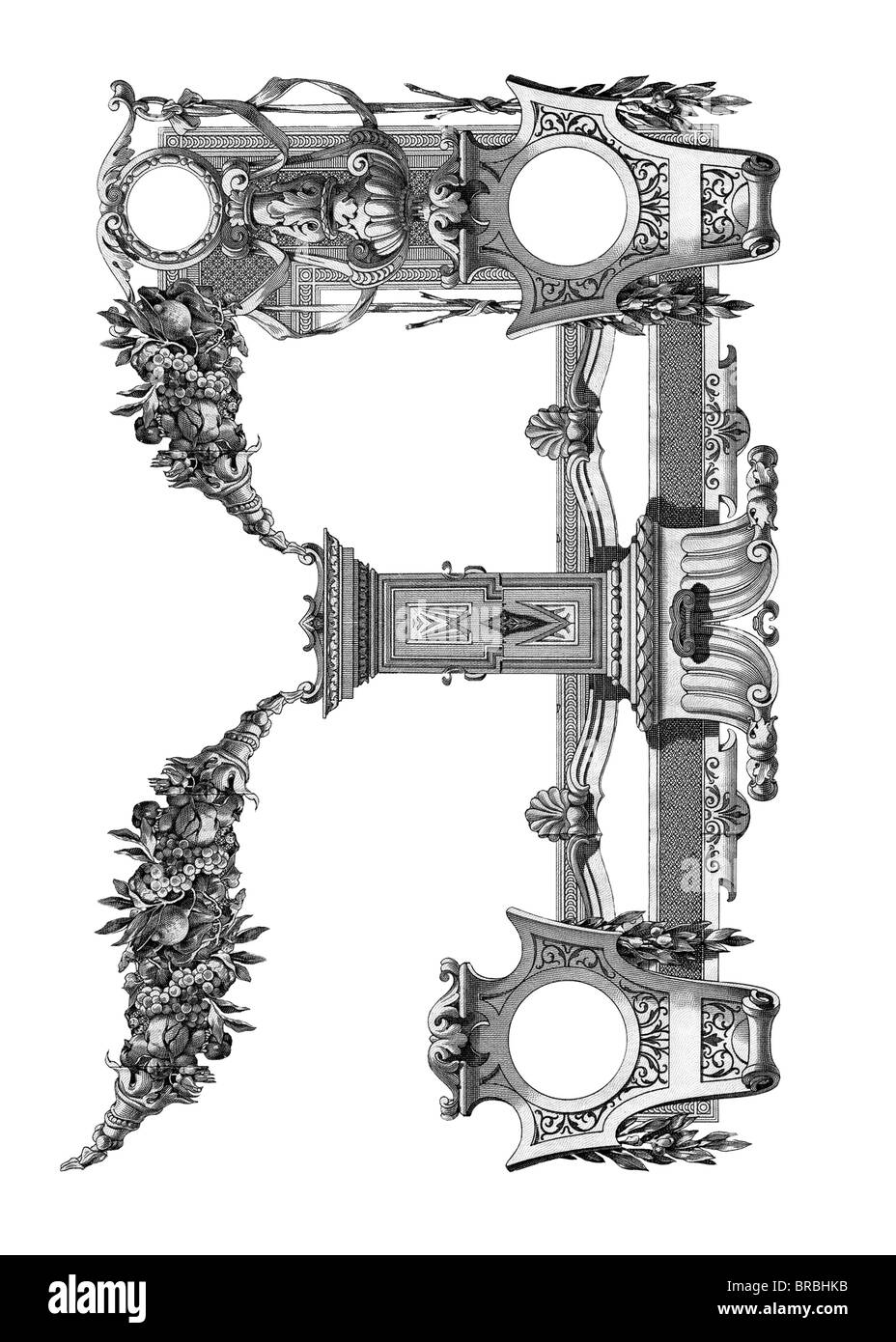 Luxuriously illustrated old capital letter A Stock Photo - Alamy