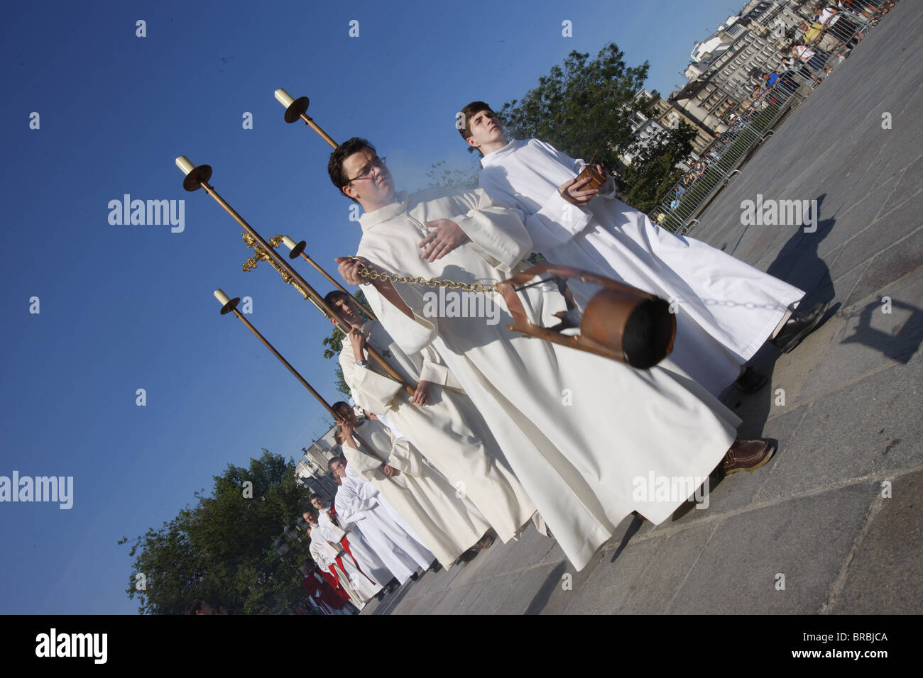Procession outside Notre Dame de Parisl, Paris, France Stock Photo - Alamy