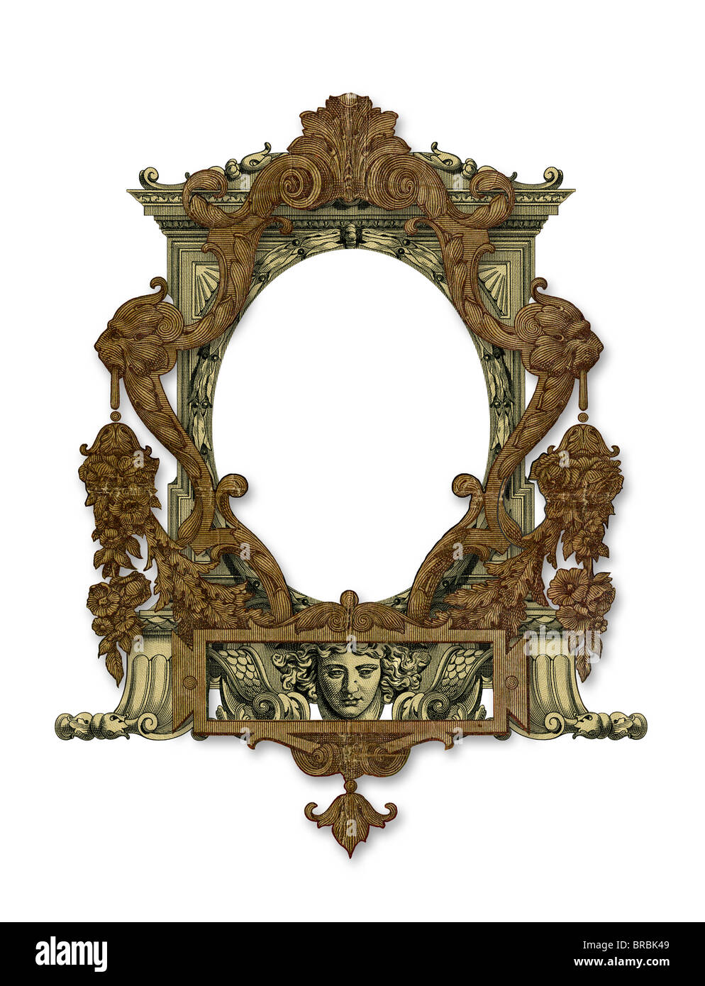 Luxuriously illustrated old colored victorian frame Stock Photo - Alamy