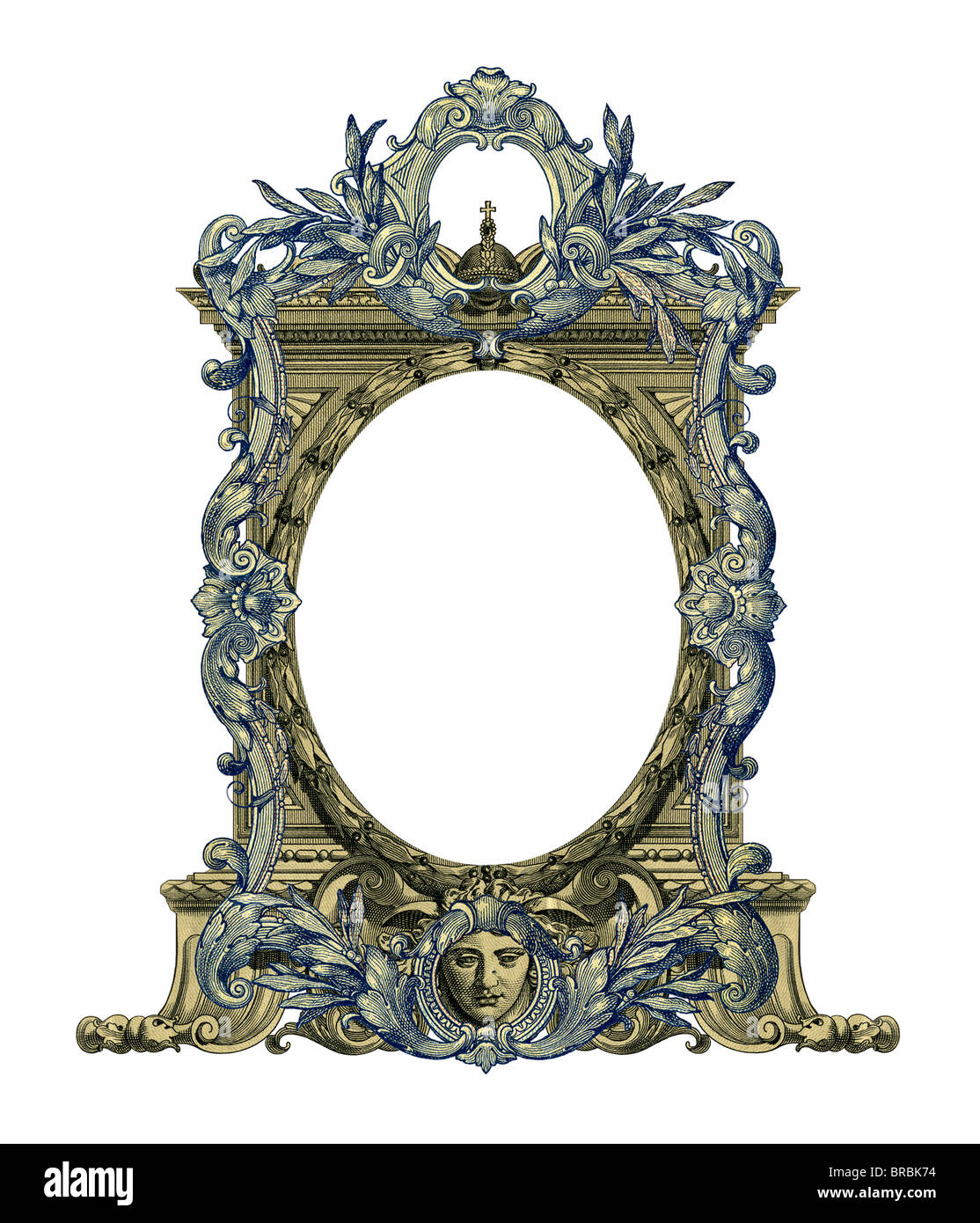 Luxuriously illustrated old colored victorian frame Stock Photo - Alamy