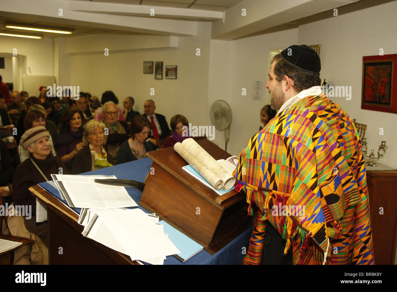 Purim celebration in a Liberal synagogue, Paris, France Stock Photo - Alamy