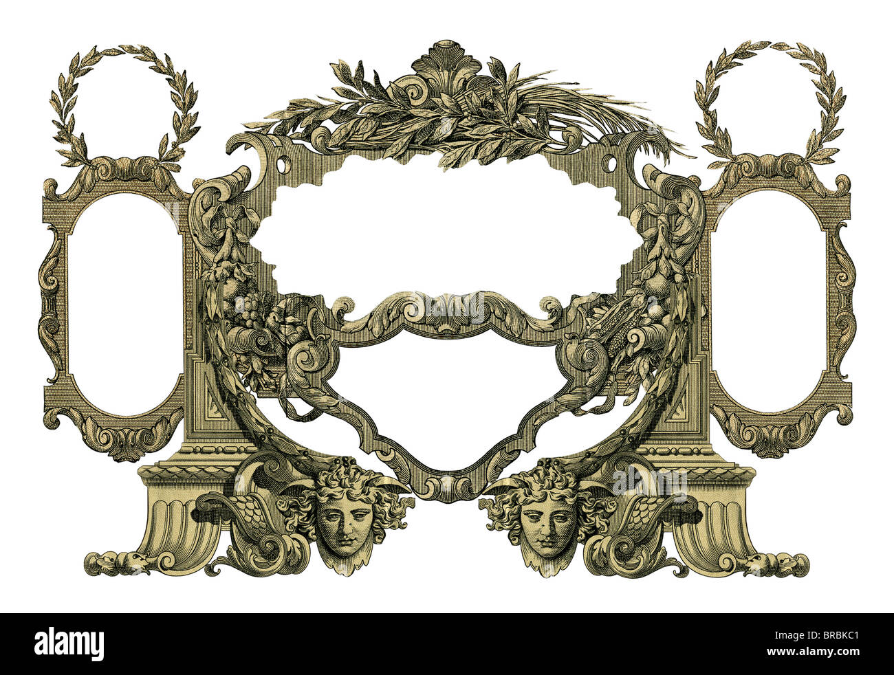 Luxuriously illustrated old colored victorian frame Stock Photo - Alamy