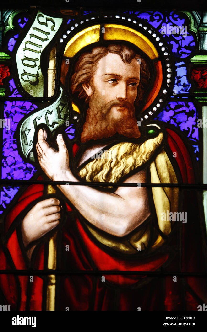 St john baptist stained glass window hi-res stock photography and images - Alamy