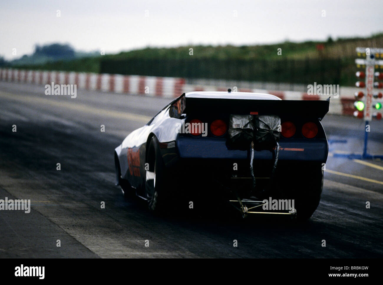 Funny Car leaving starting line at a drag race Stock Photo - Alamy