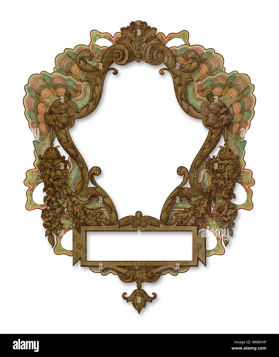Luxuriously illustrated old colored victorian frame Stock Photo - Alamy
