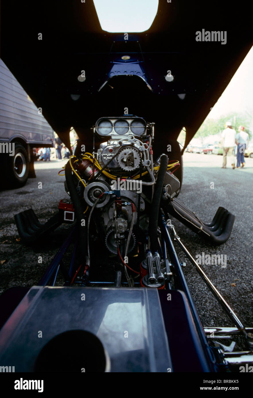 Close up of a drag racing cars engine Stock Photo - Alamy