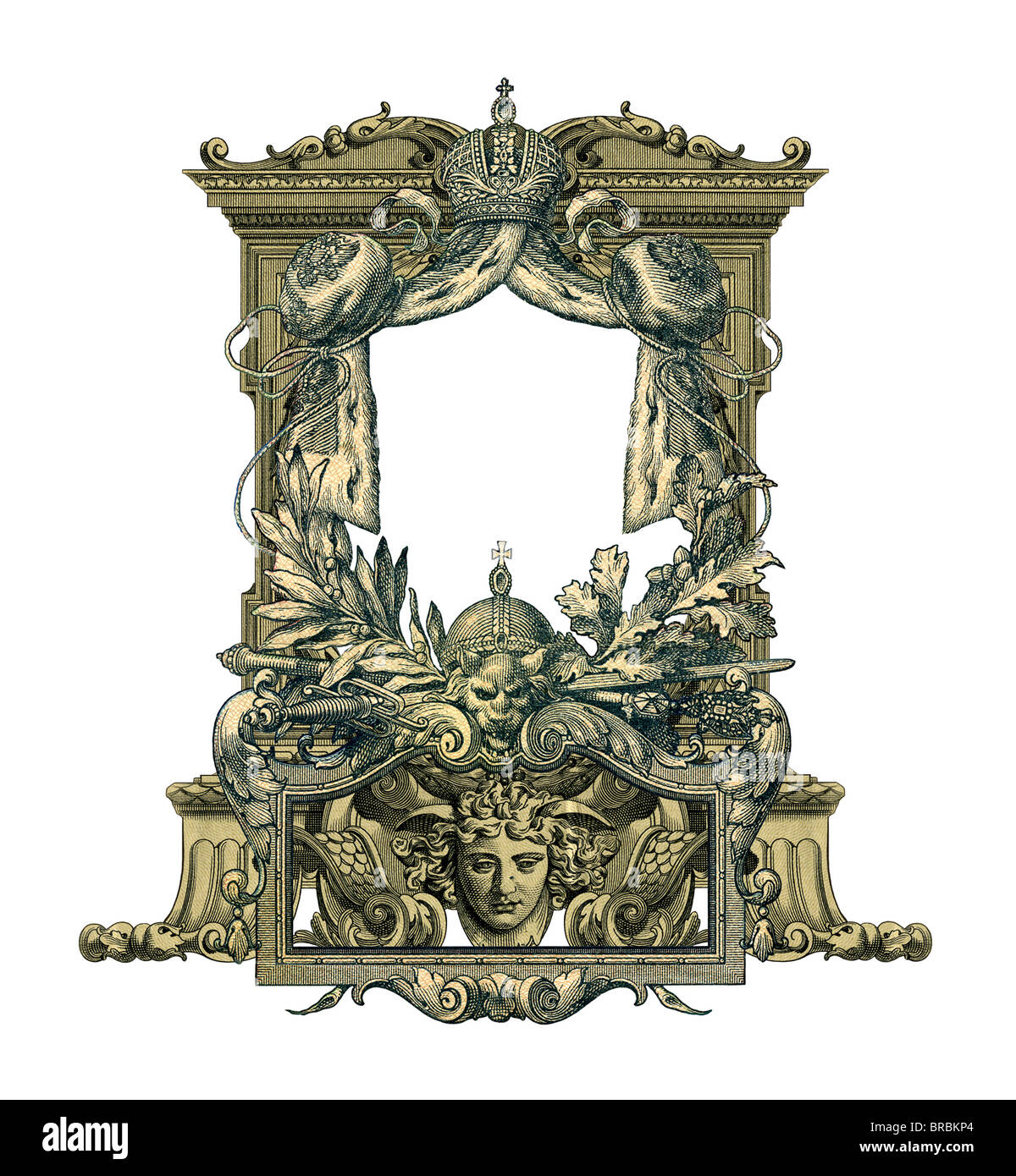 Luxuriously illustrated old colored victorian frame Stock Photo - Alamy