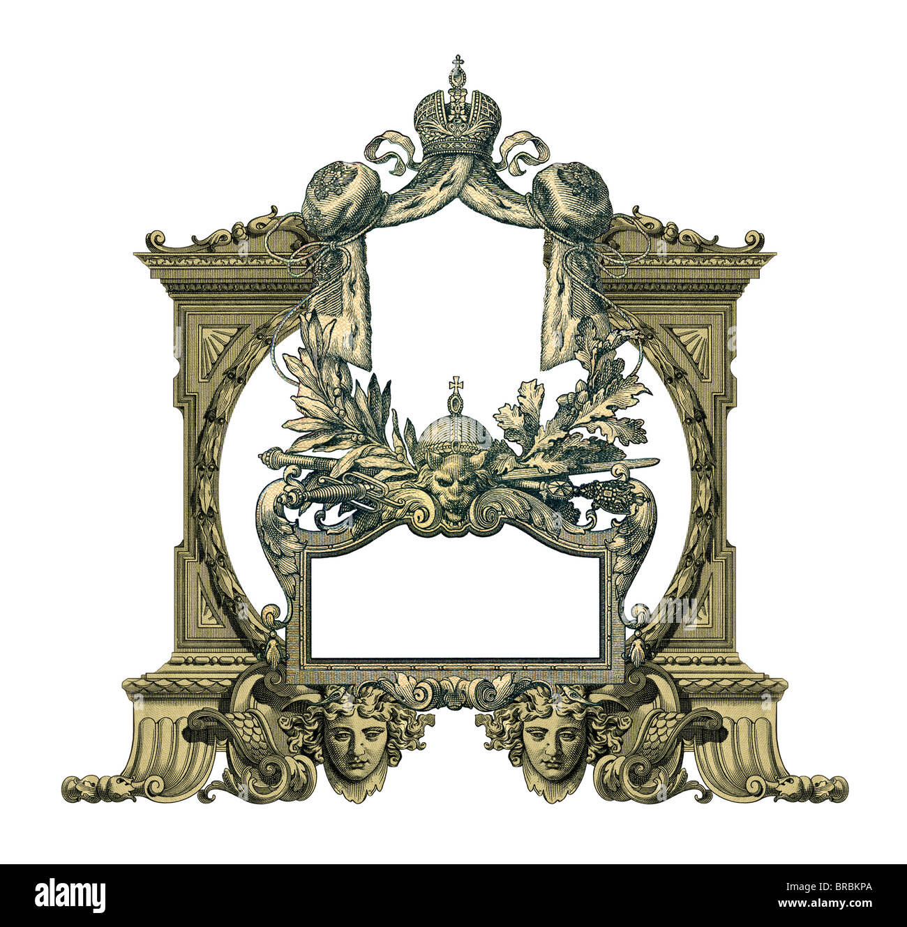 Luxuriously illustrated old colored victorian frame Stock Photo - Alamy