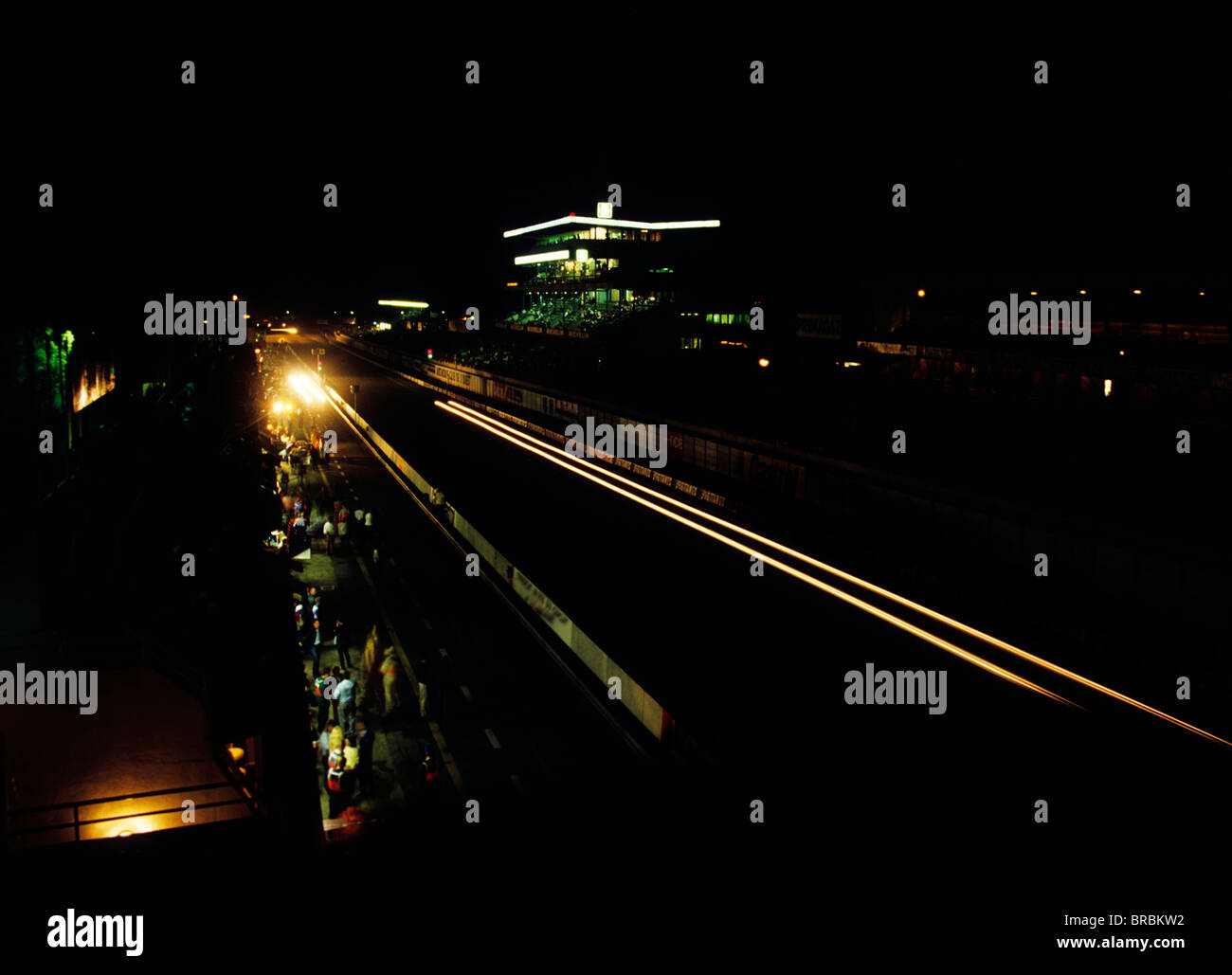 Drag racing track at night Stock Photo - Alamy