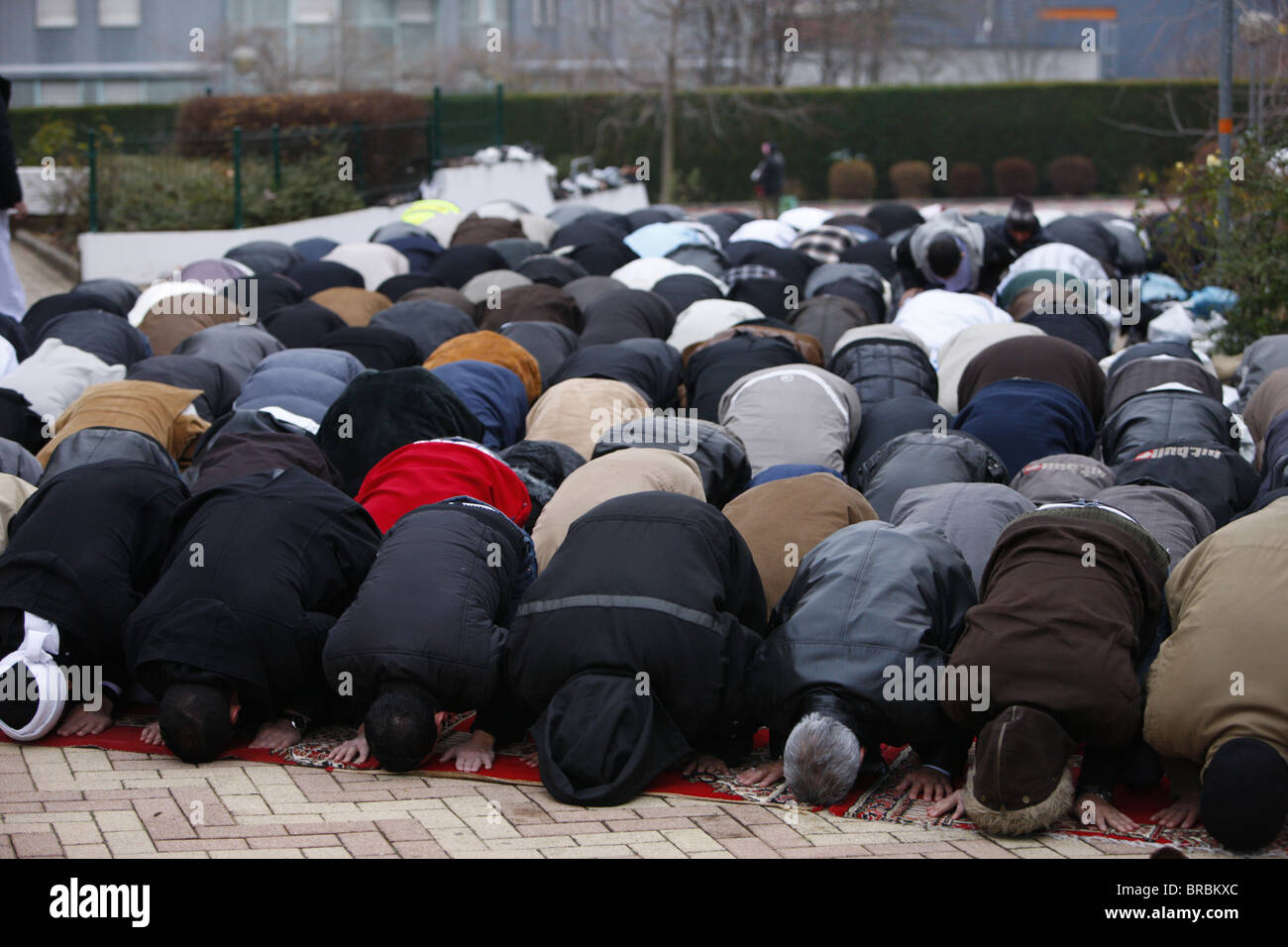 Eid-el-Kebir prayer at Lyon Great Mosque, Lyon, Rhone, France Stock ...