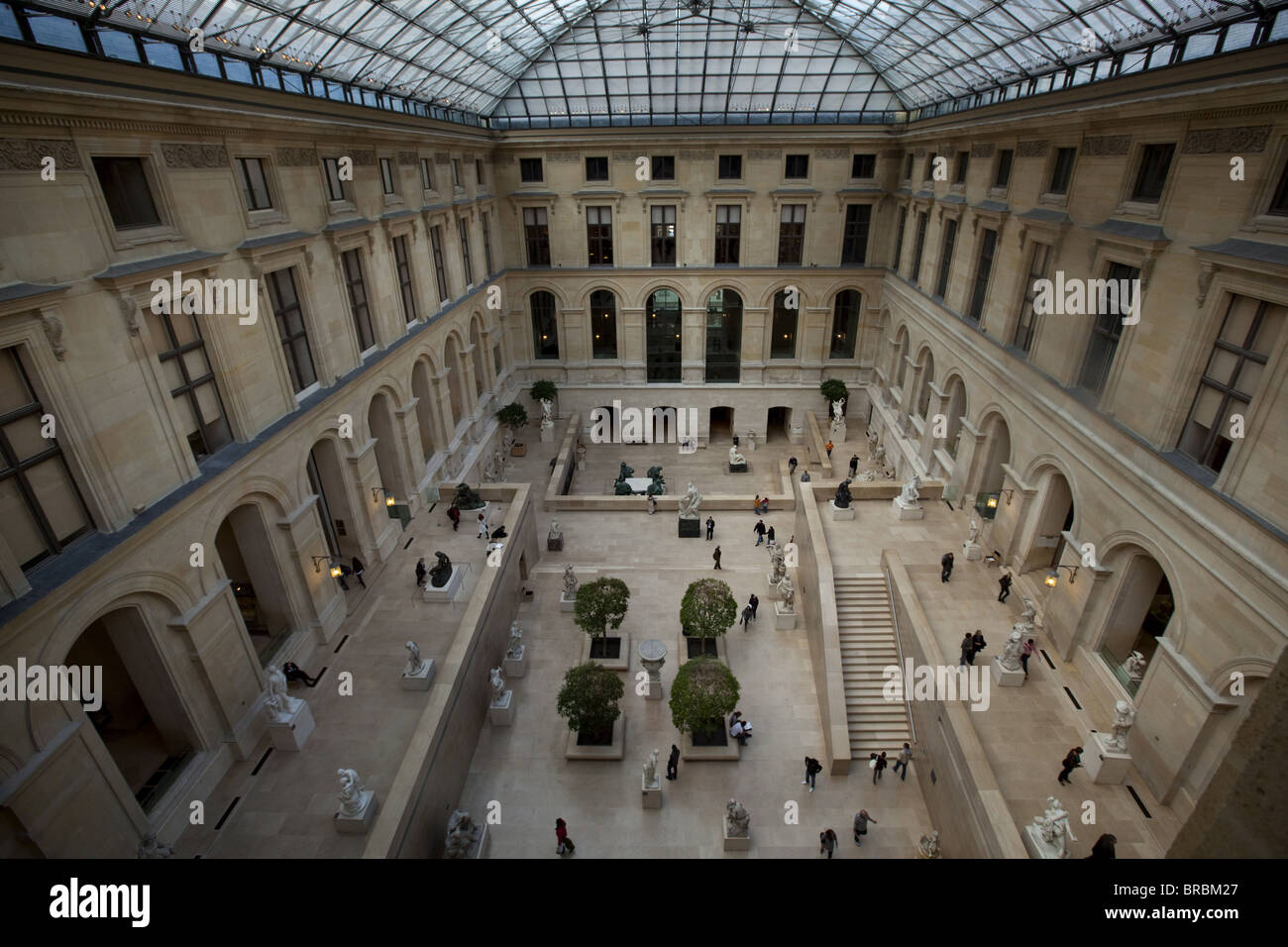 Covered courtyard at the Louvre Museum, Paris, France Stock Photo - Alamy