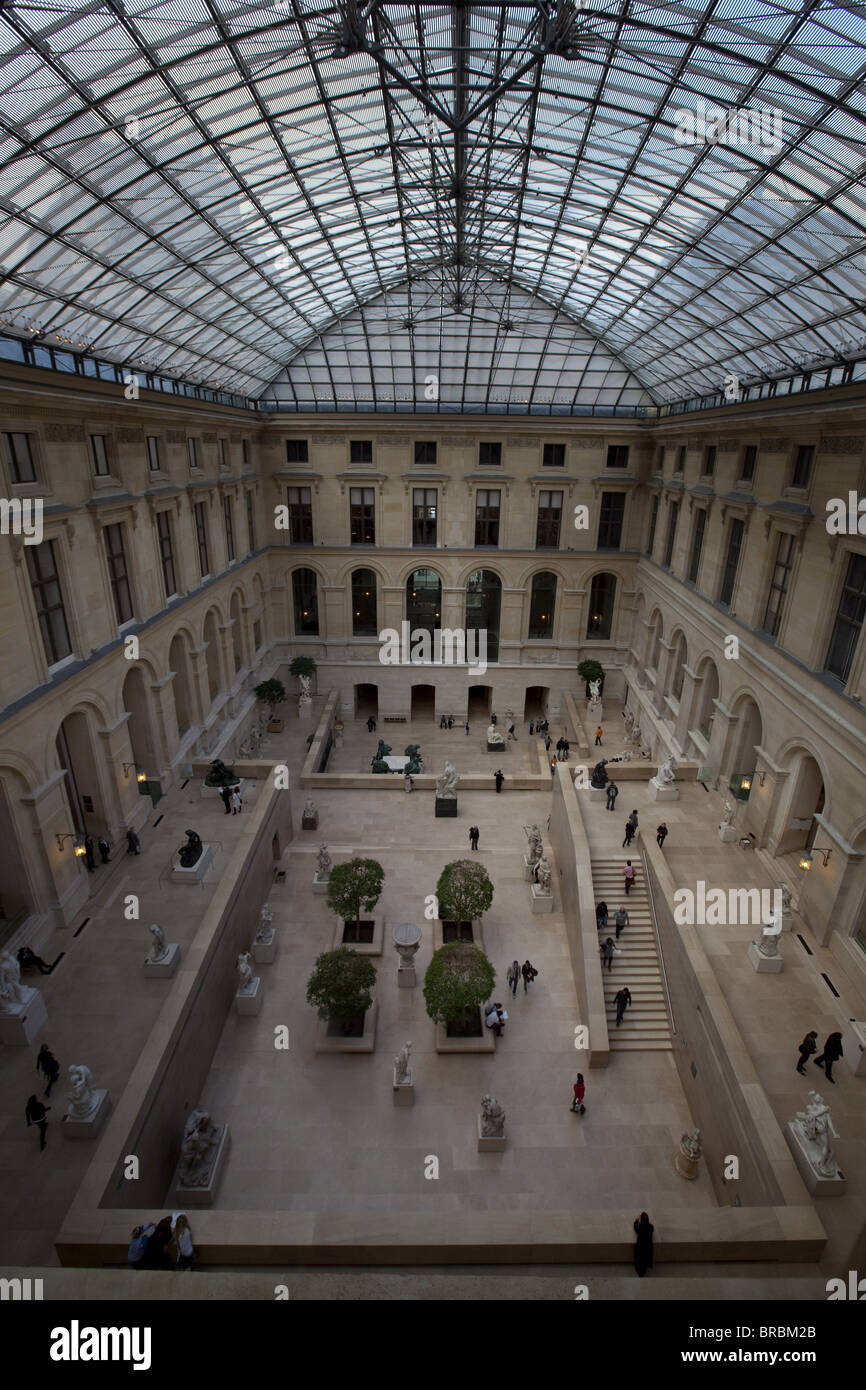 Covered courtyard at the Louvre Museum, Paris, France Stock Photo - Alamy