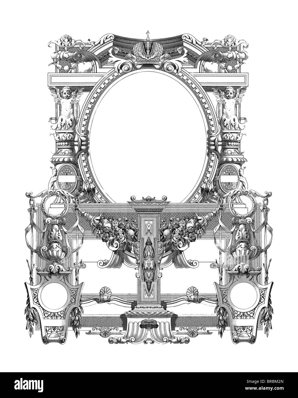 Luxuriously illustrated old colored victorian frame Stock Photo - Alamy