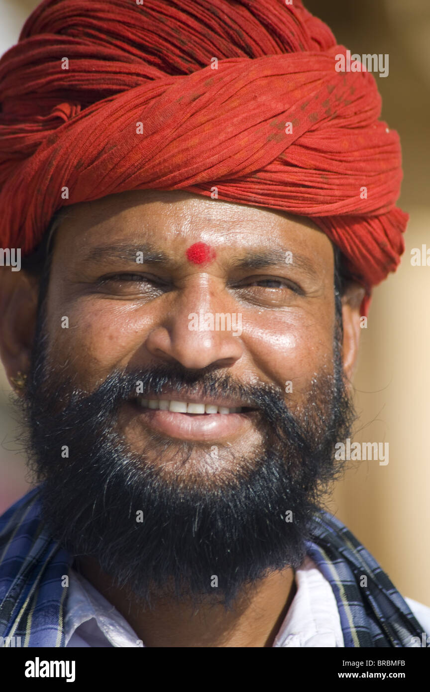 An Indian man in a traditional turban, Jaipur, Rajasthan, India Stock ...