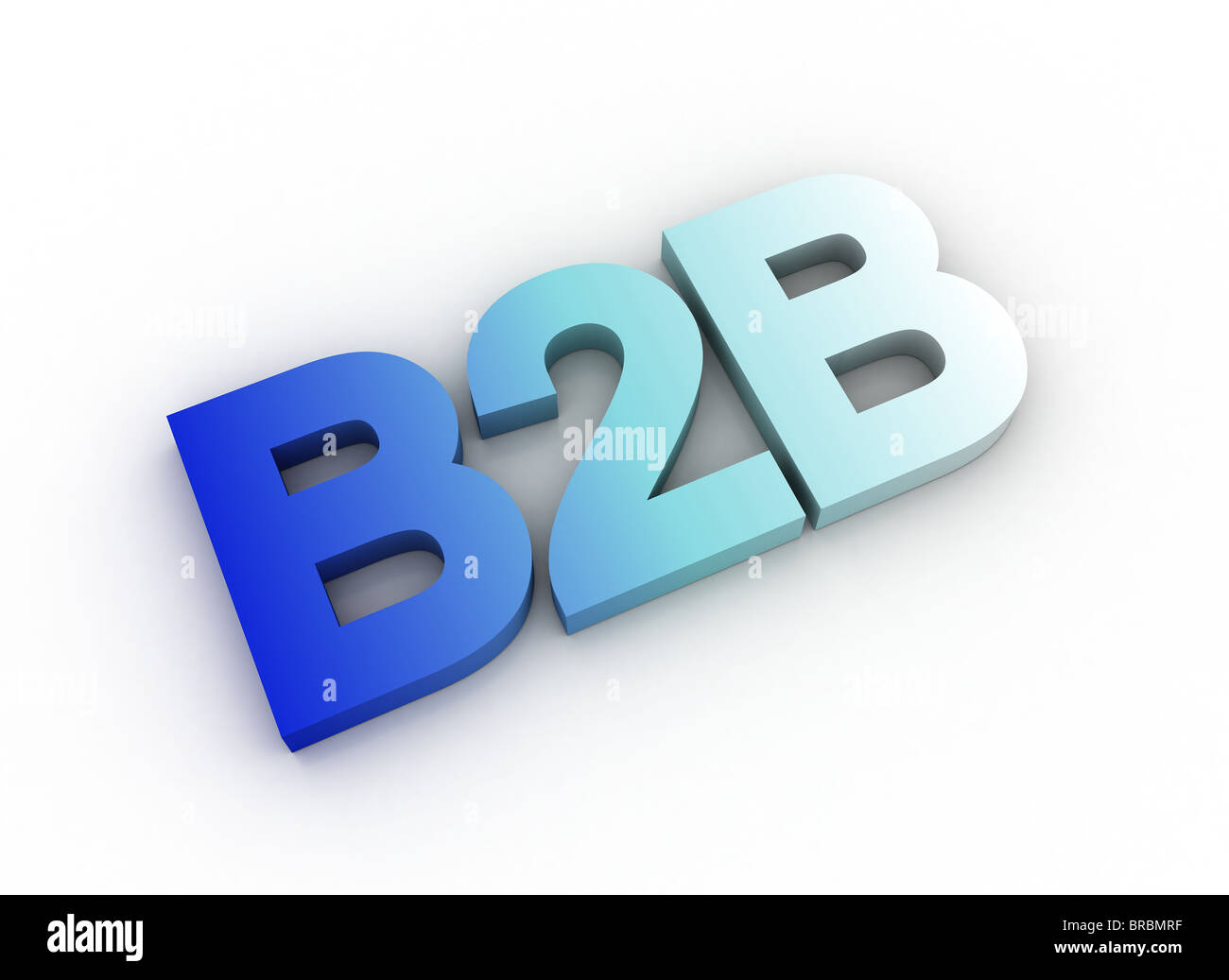 Blue with fade 3d letters spelling B2B, isolated on white Stock Photo ...