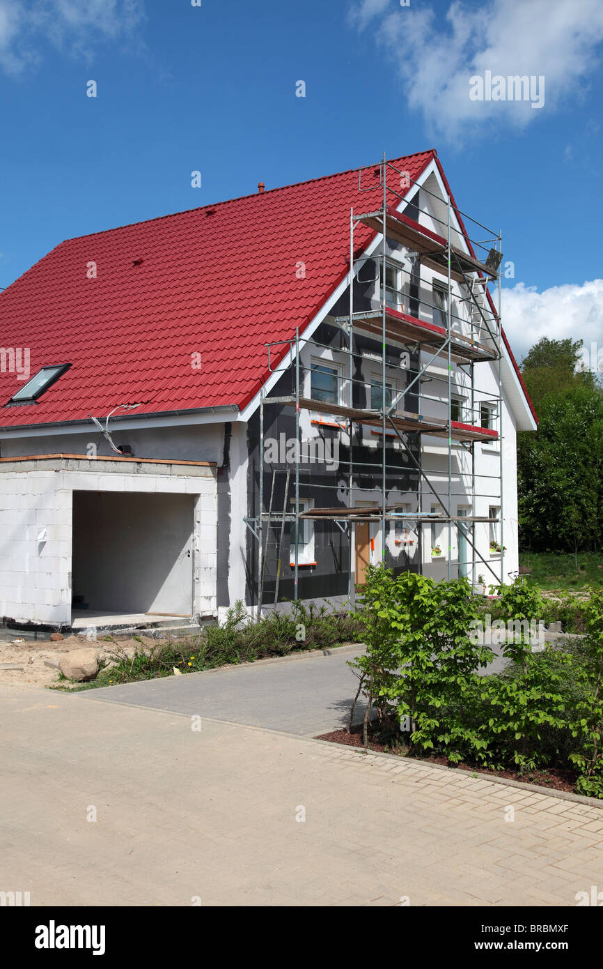 Shell construction of a typical new residential building with ...