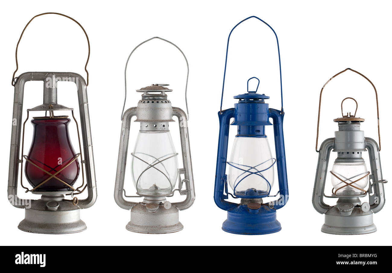 Old lanterns isolated of the background Stock Photo - Alamy