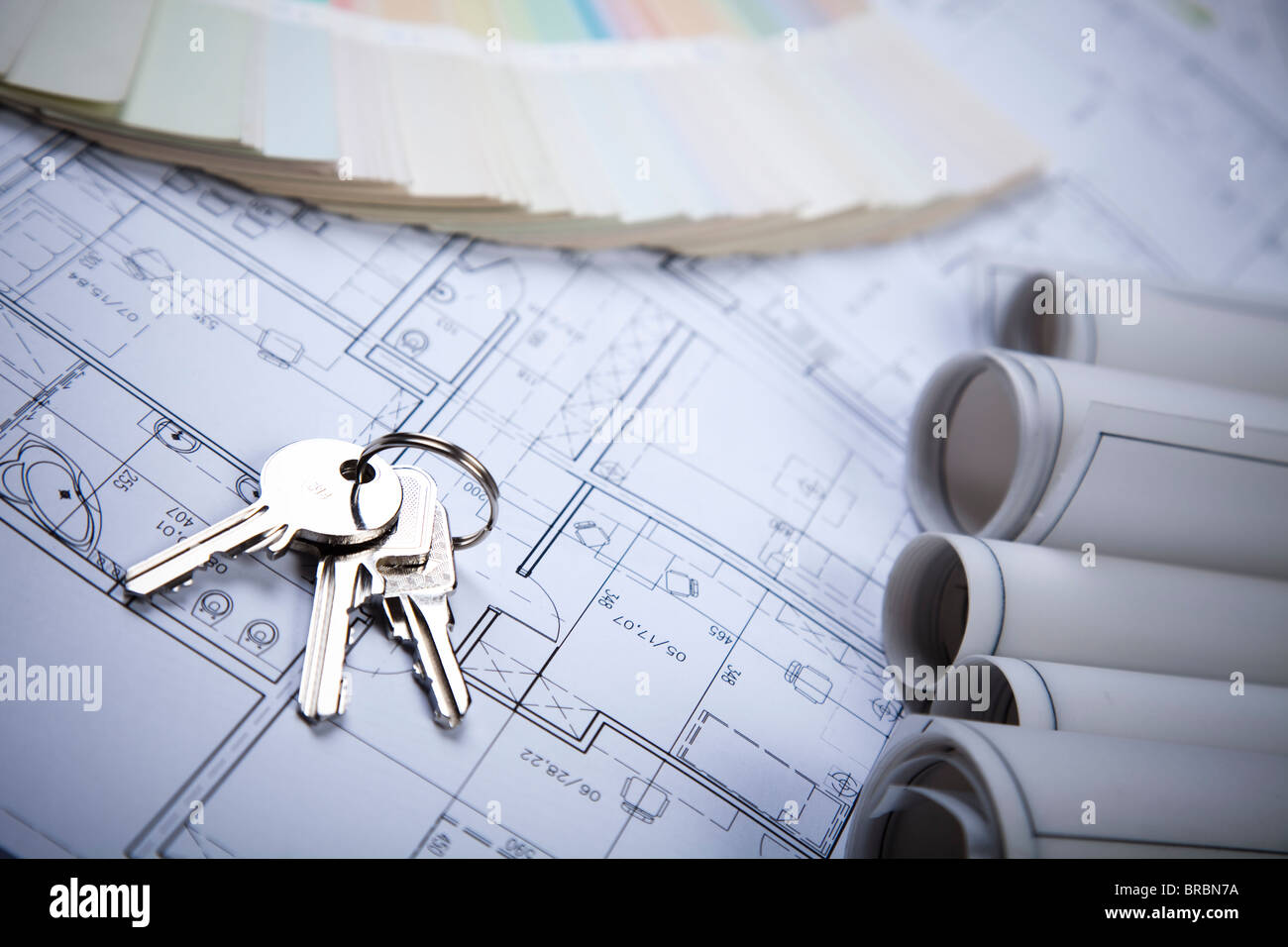 Color samples & Architecture plan Stock Photo - Alamy