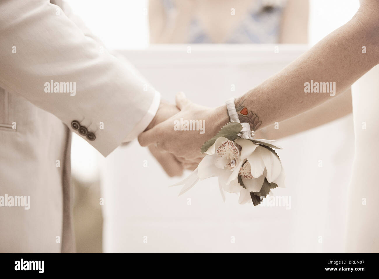 wedding couple holding hands Stock Photo - Alamy
