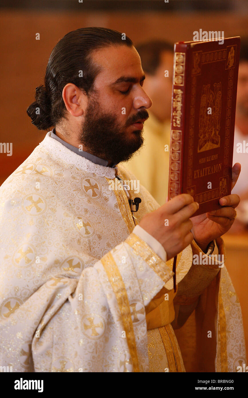 Sunday Mass in Haifa Melkite Cathedral, Haifa, Israel Stock Photo - Alamy