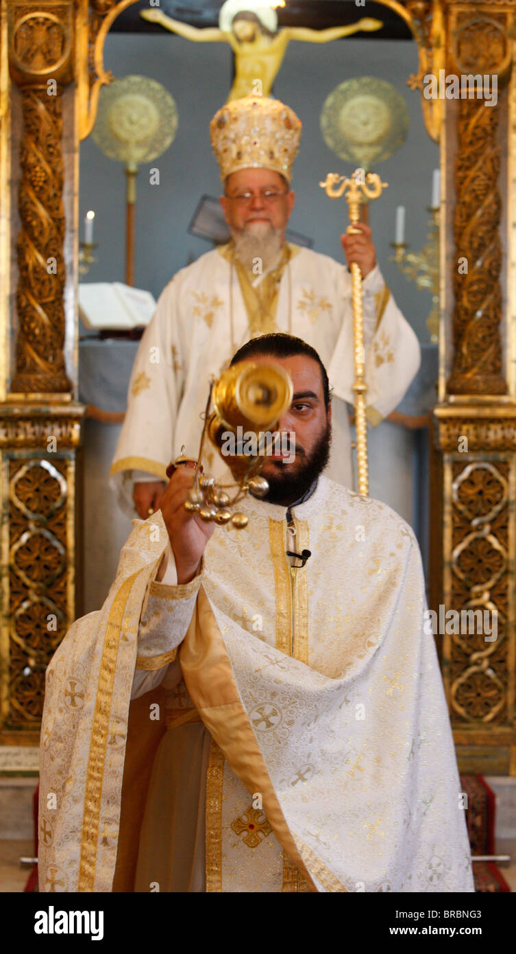 Sunday Mass in Haifa Melkite Cathedral, Haifa, Israel Stock Photo - Alamy