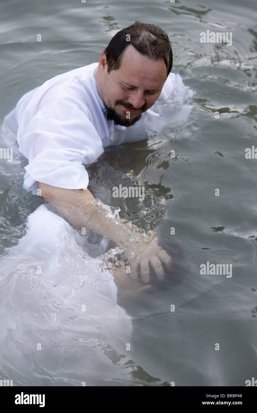 Baptism in the jordan river hi-res stock photography and images - Alamy