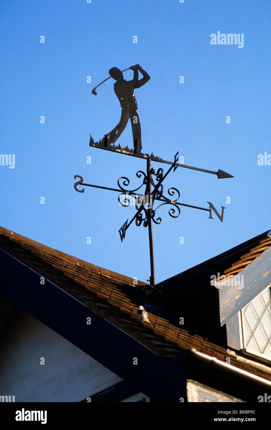 Wind and weathervane on top of golf clubhouse Stock Photo - Alamy