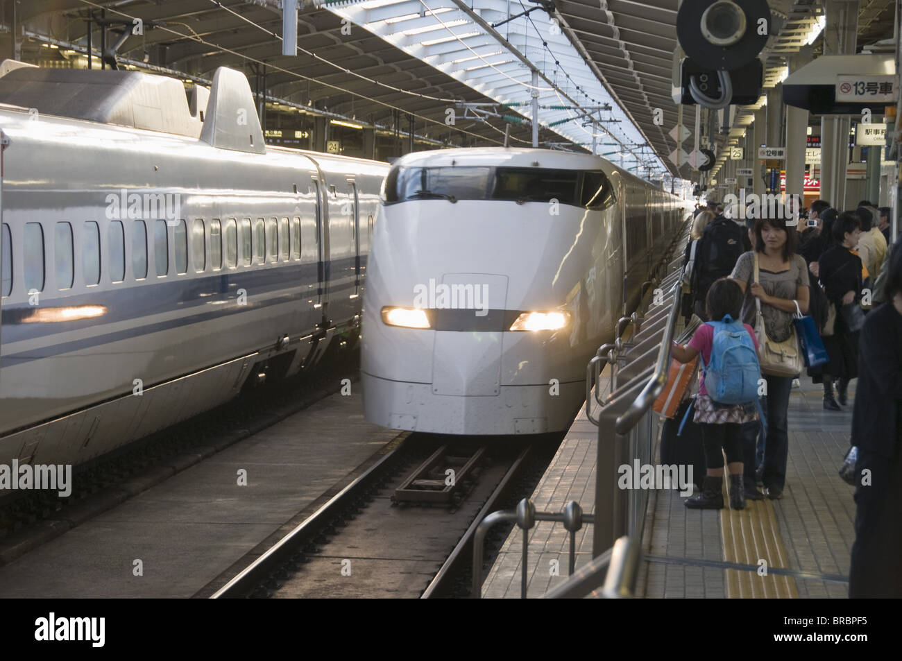 Shinkansen (Bullet) train at Shin-Osaka station, Kyushu, Japan Stock ...