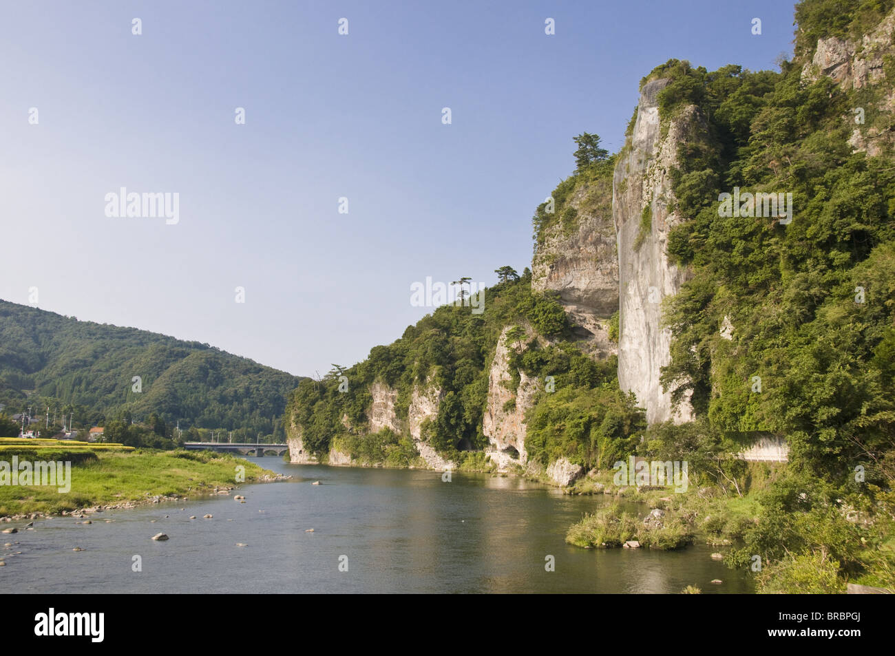 Steep cliffs and river, Oita, Kyushu, Japan Stock Photo - Alamy