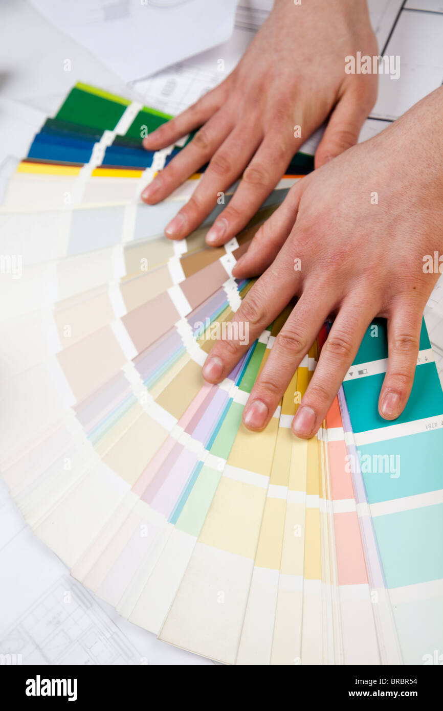 Color samples & Architecture plan Stock Photo - Alamy