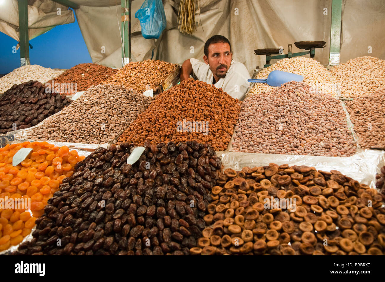 Dried fruits seller, Medina Souk, Marrakech, Morocco, North Africa ...