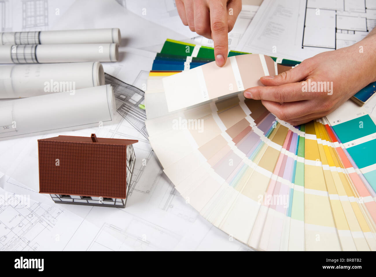 Color samples & Architecture plan Stock Photo - Alamy