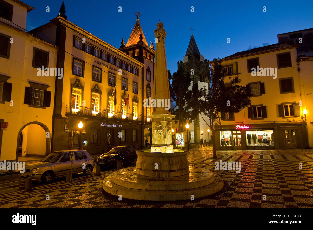 Square at night, Funchal, Madeira, Portugal Stock Photo - Alamy