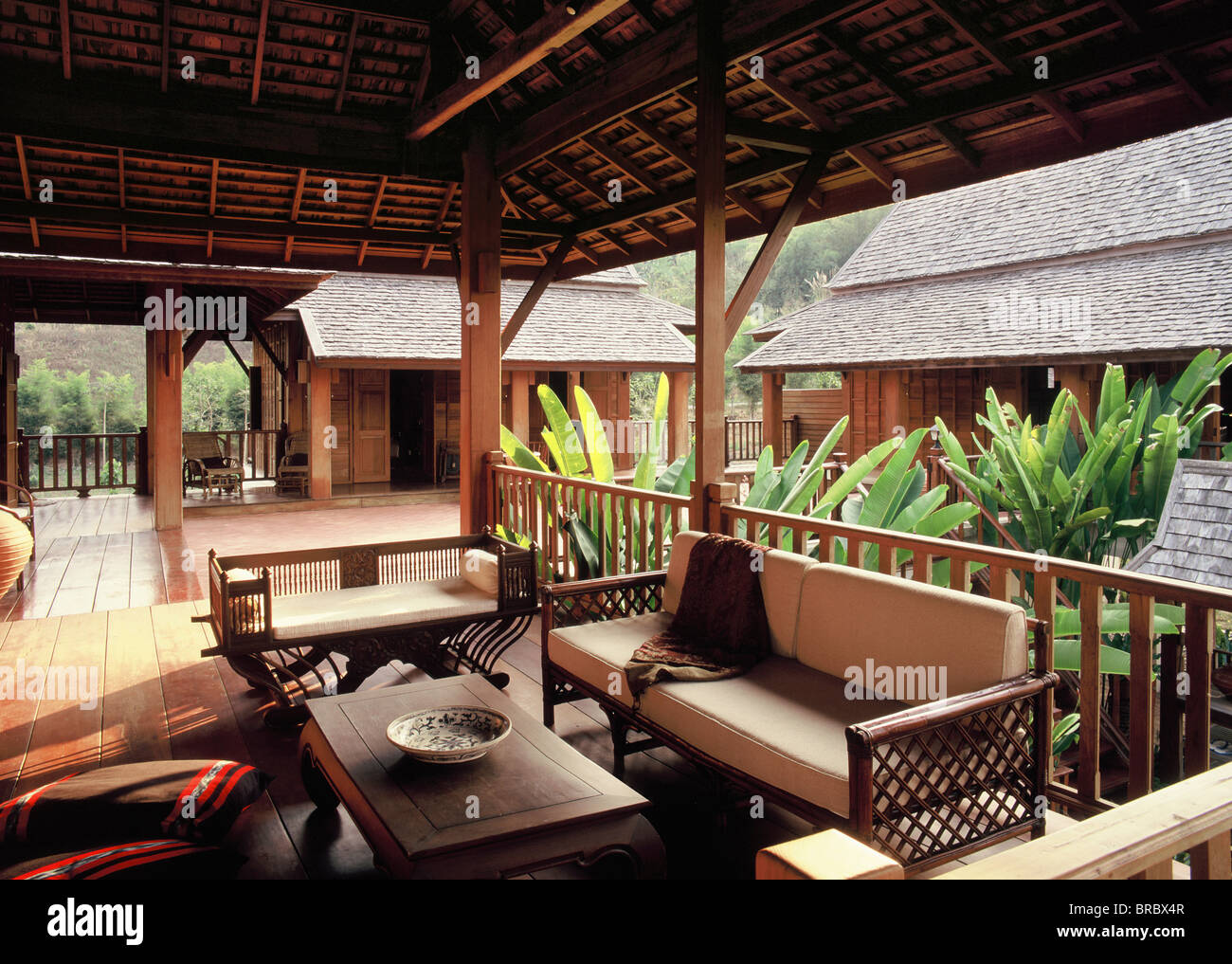 Thai style house, Chiang Saen, Thailand Stock Photo - Alamy