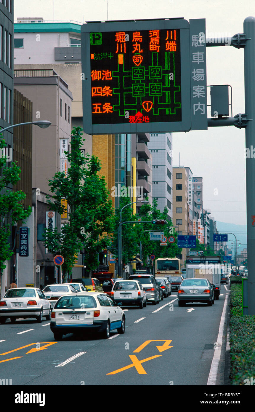 Traffic sign in Kyoto Japan Stock Photo - Alamy