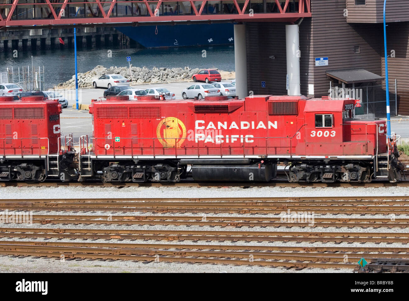 Canadian Pacific Rail diesel locomotive in downtown Vancouver BC Canada ...