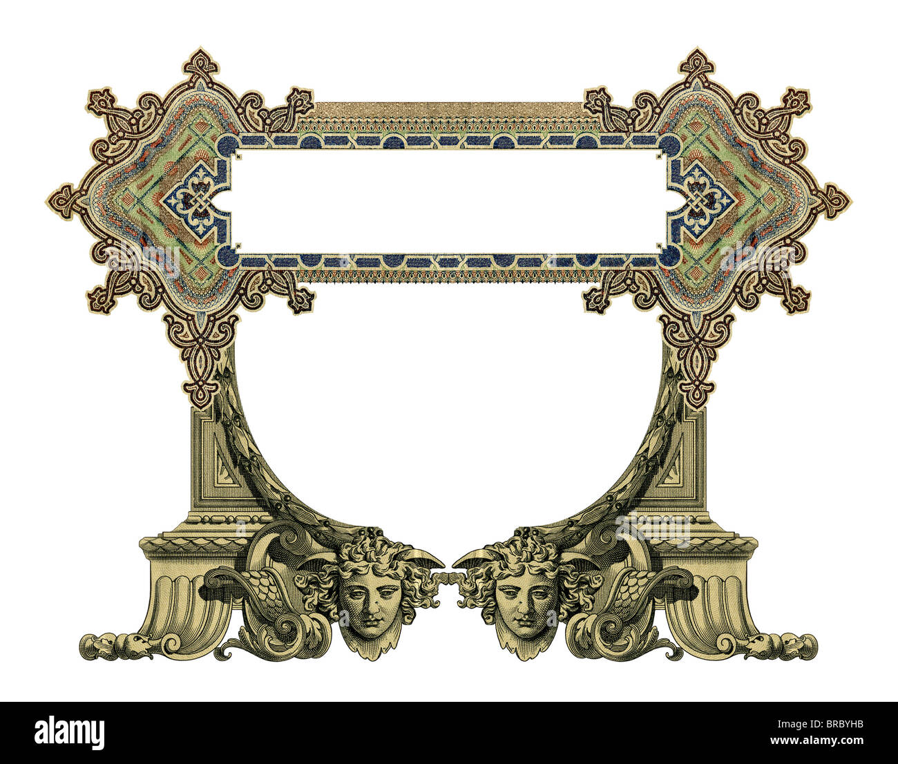 Luxuriously illustrated old colored victorian frame Stock Photo - Alamy