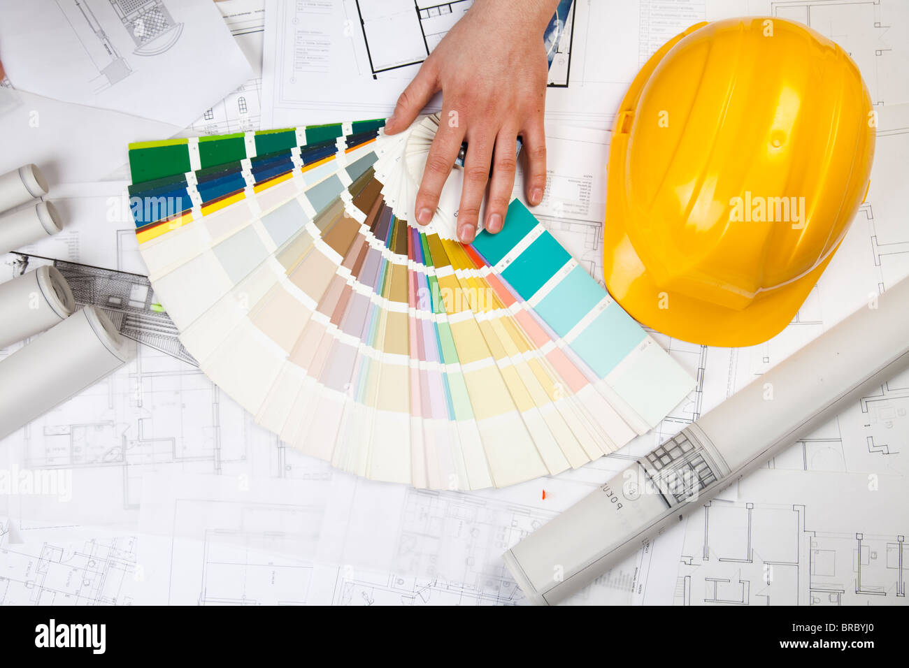Color samples & Architecture plan Stock Photo - Alamy