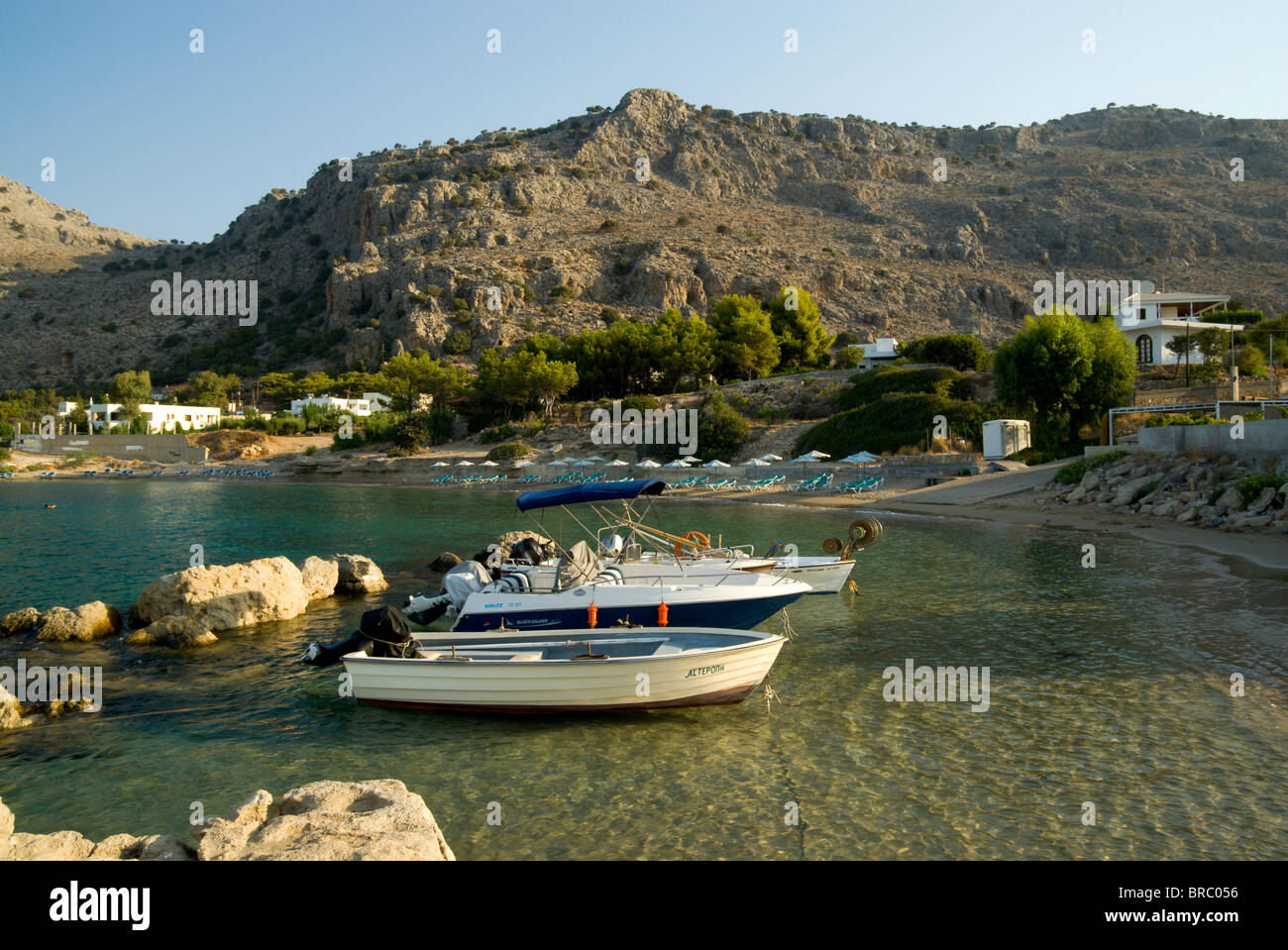 boats and mountains pefkos lindos rhodes dodecanese islands greece ...