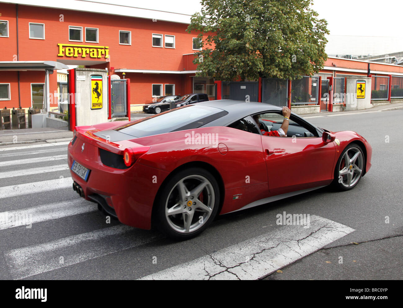 RED FERRARI 458 ITALIA FACTORY ENTRANCE SIGN MARANELLO ITALY MARANELLO ...