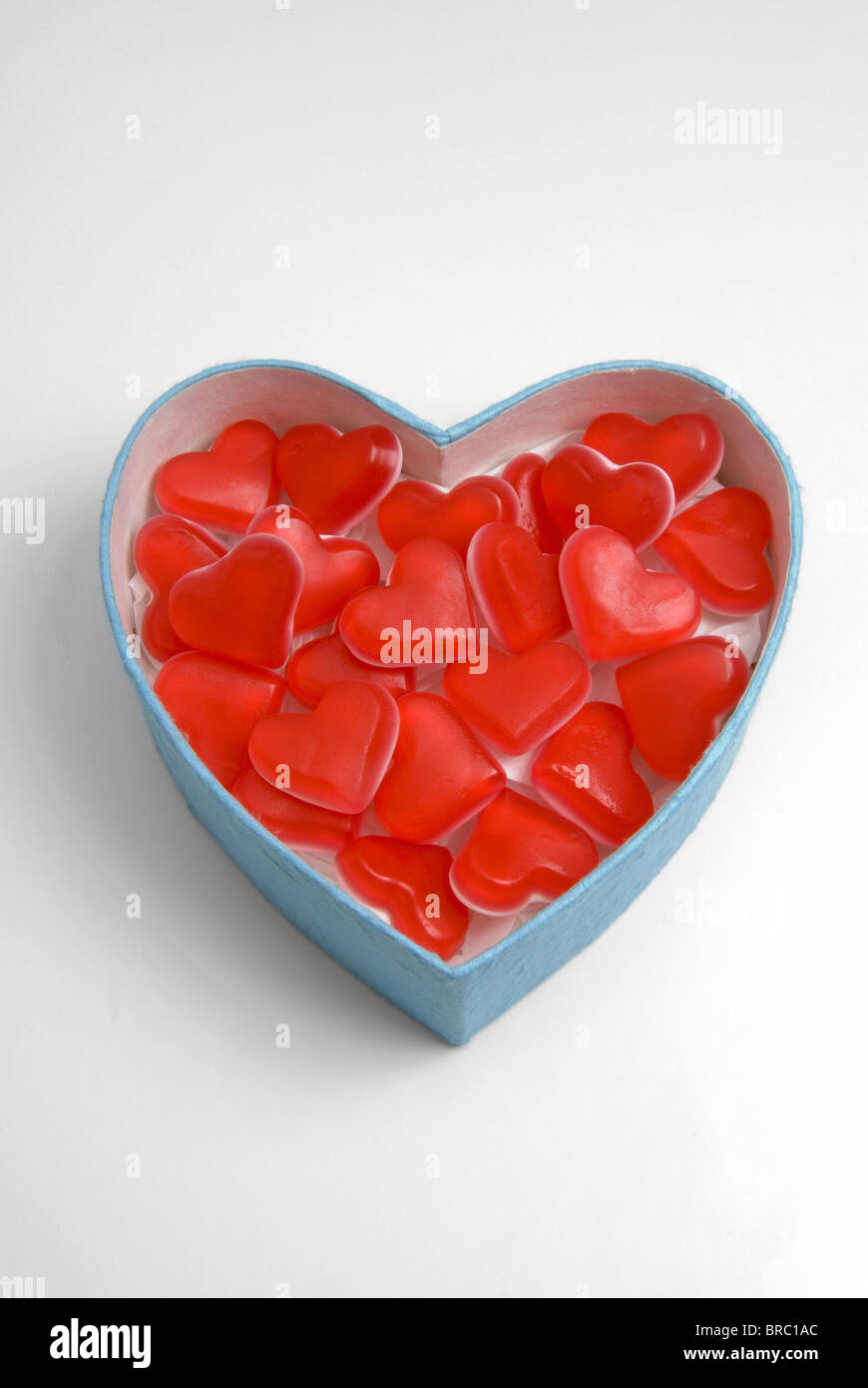 Heart shaped box of soft candy hearts for Valentine's Day Stock Photo ...