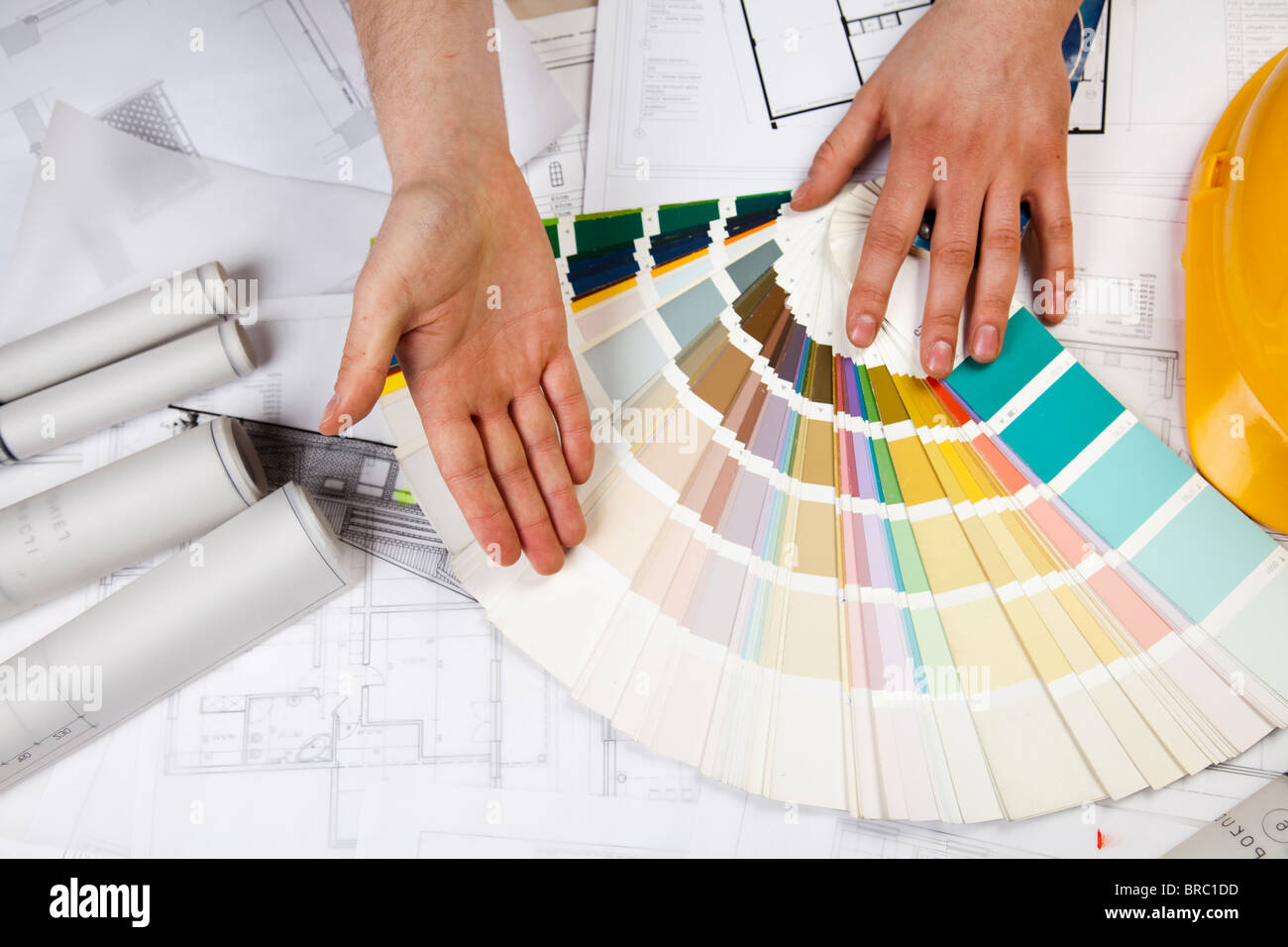 Color samples & Architecture plan Stock Photo - Alamy