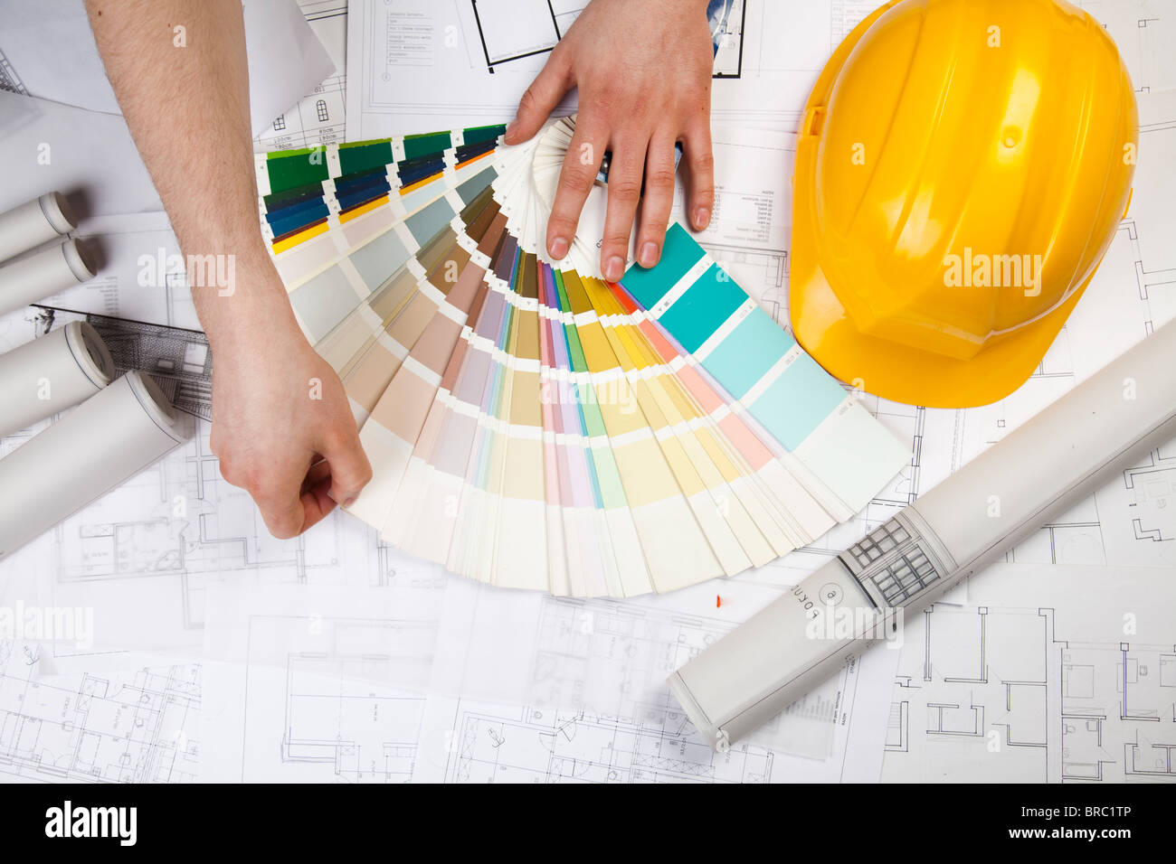 Color samples & Architecture plan Stock Photo - Alamy