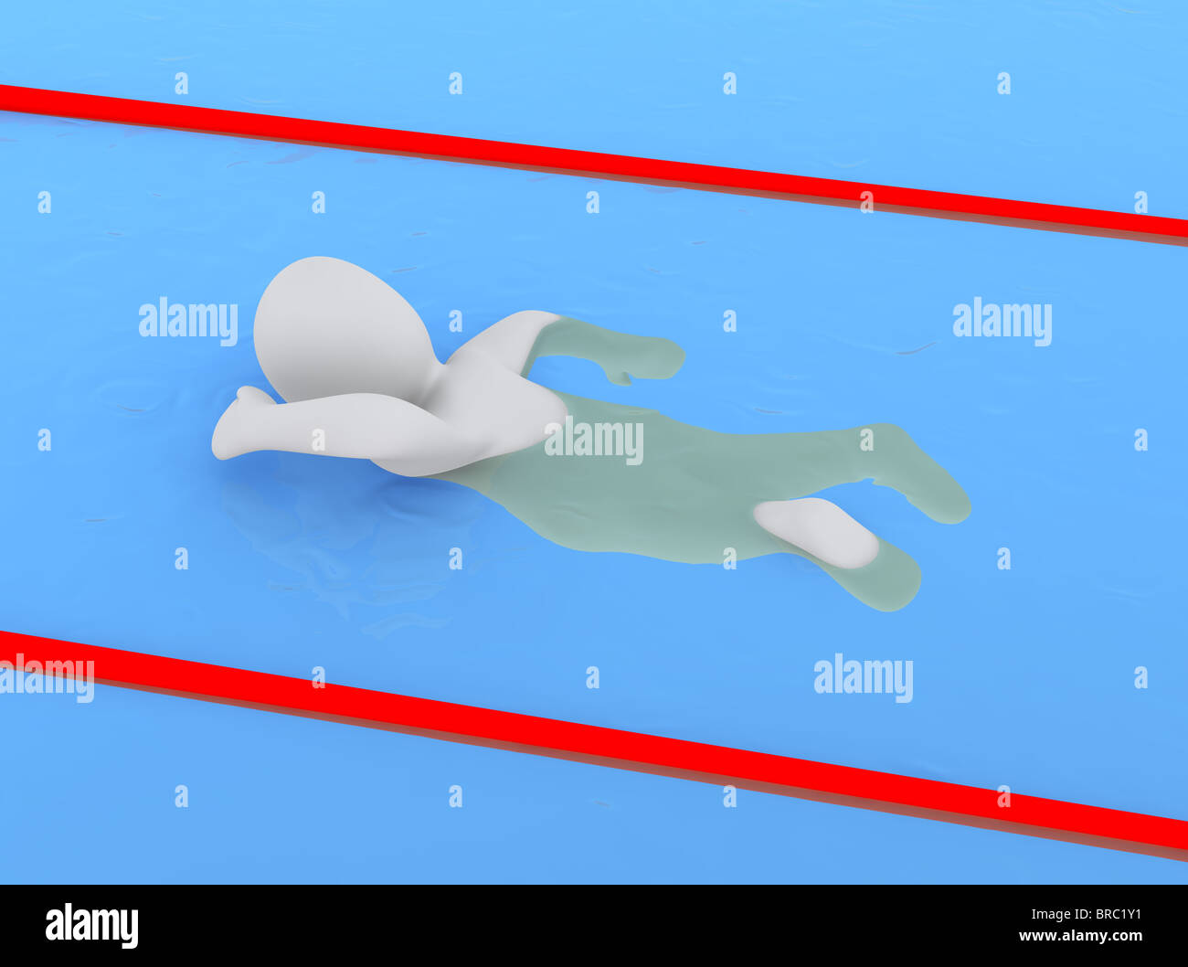 Man swimming in pool. 3d rendered illustration Stock Photo - Alamy