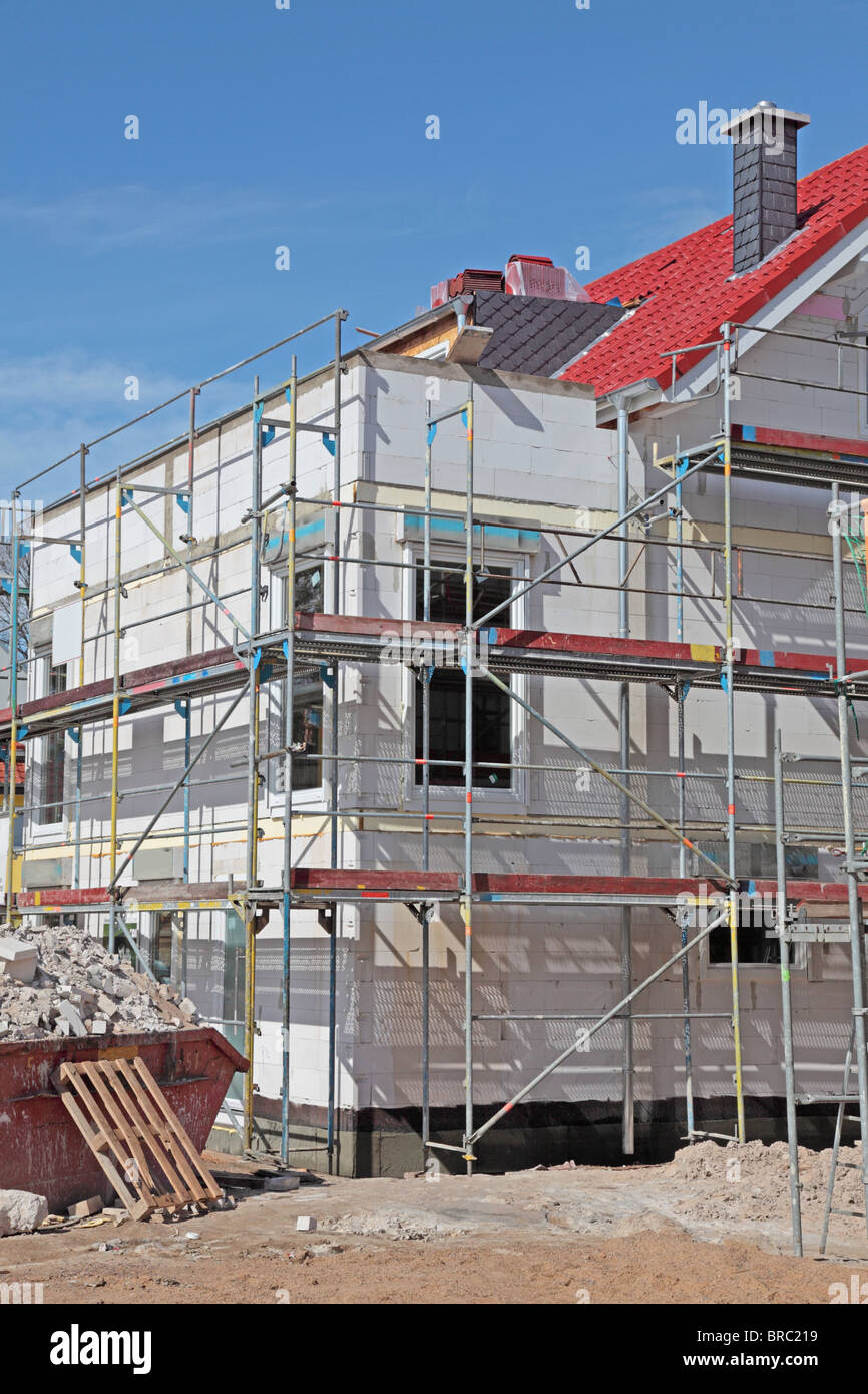 Shell construction of a typical new residential building with ...