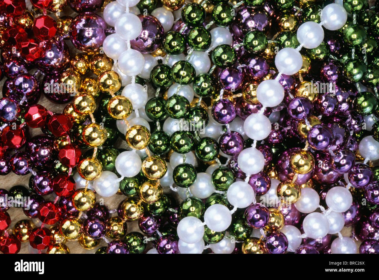 Mardi Gras Beads Stock Photo - Alamy