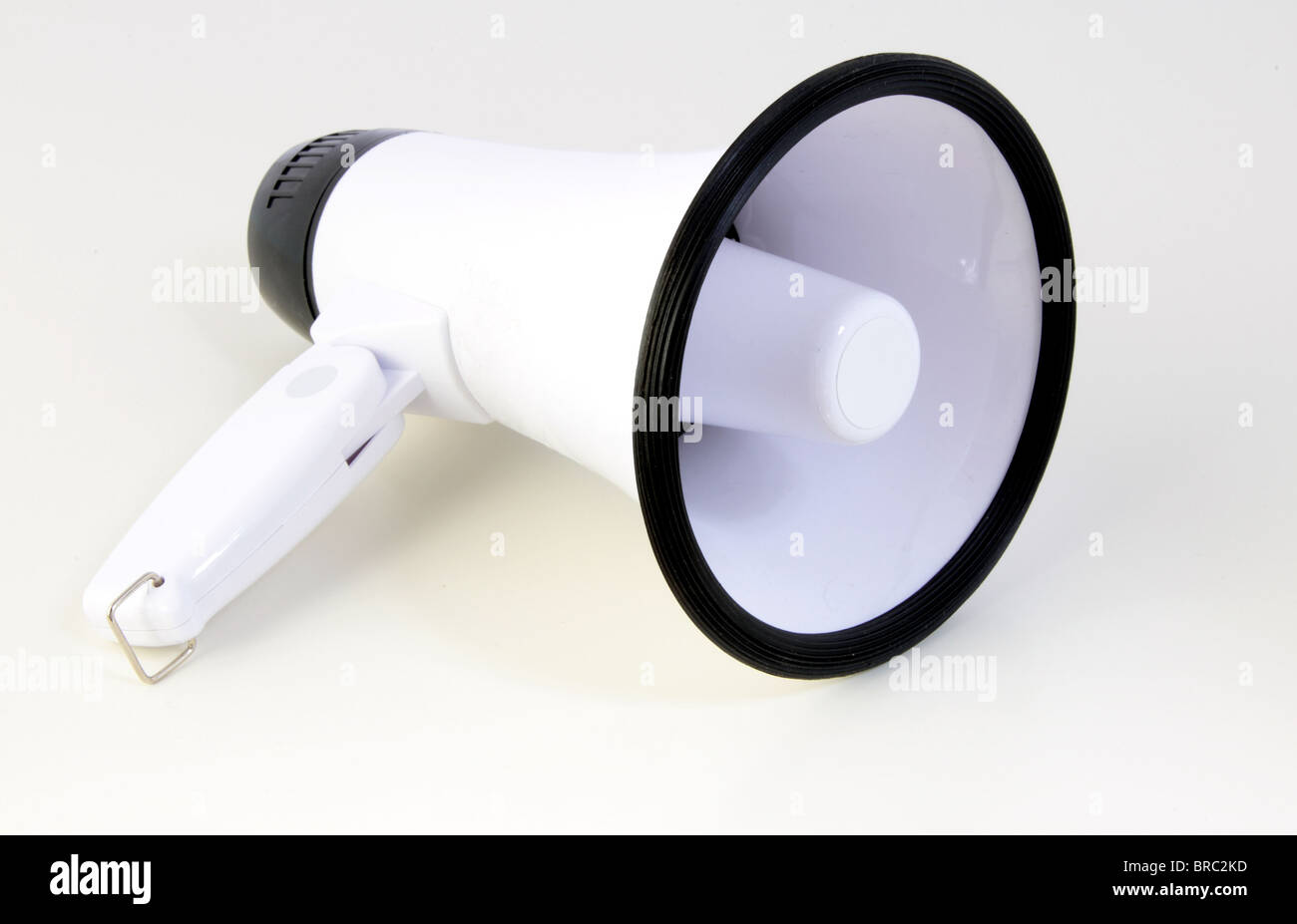 A standard megaphone. All on light grey background Stock Photo - Alamy