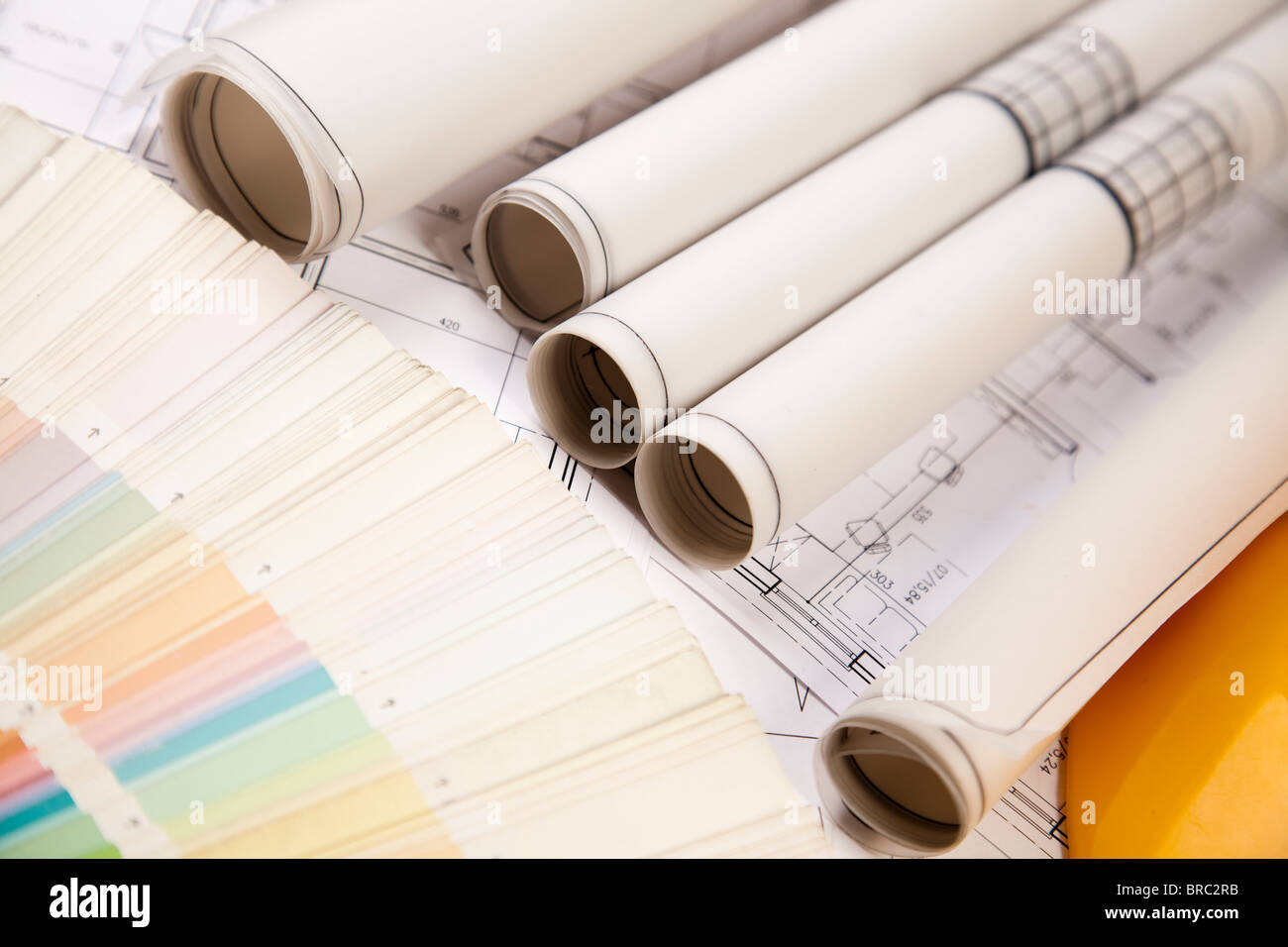 Architecture plan & Tools Stock Photo - Alamy