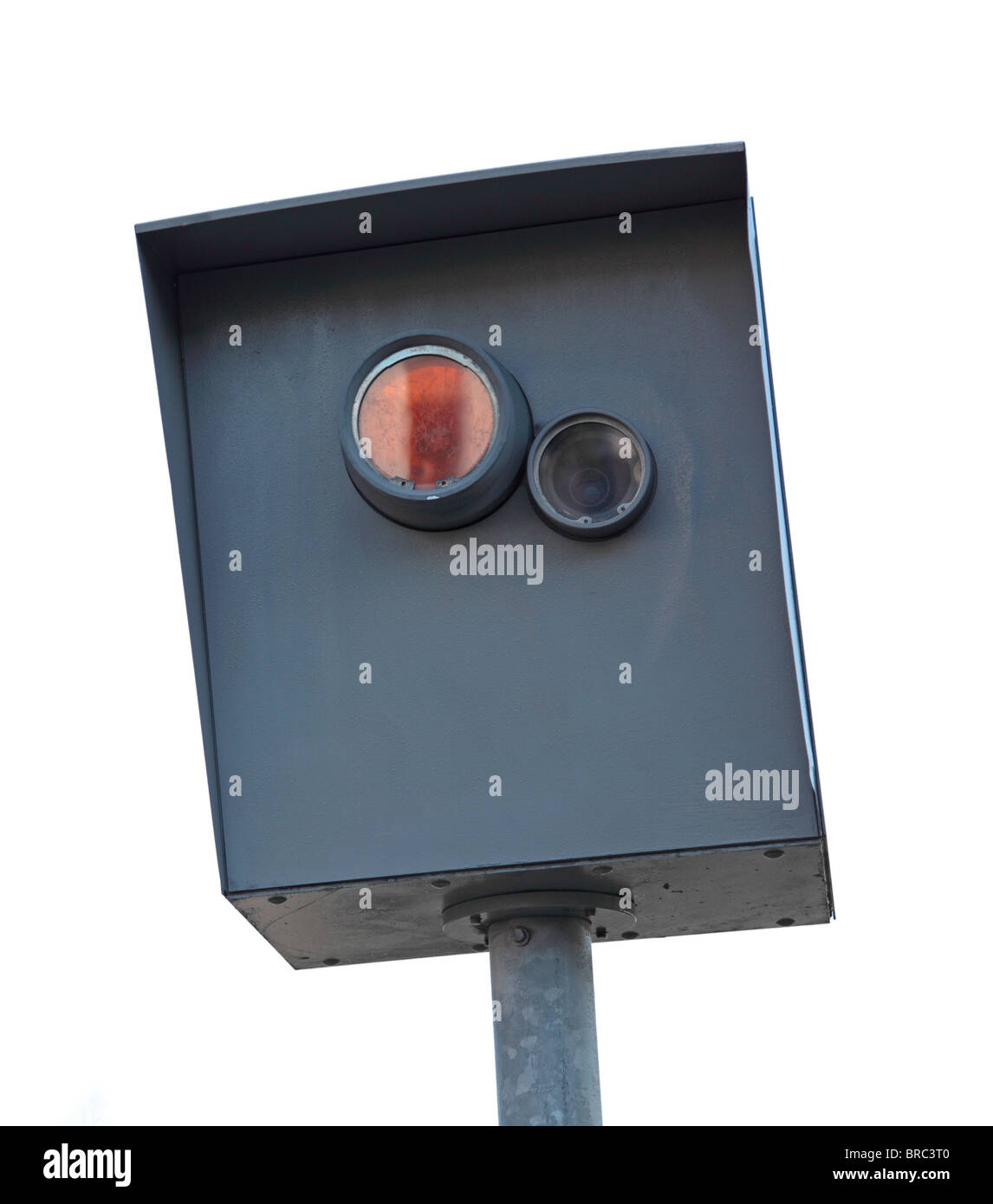 A typical speed trap. All isolated on white background Stock Photo - Alamy